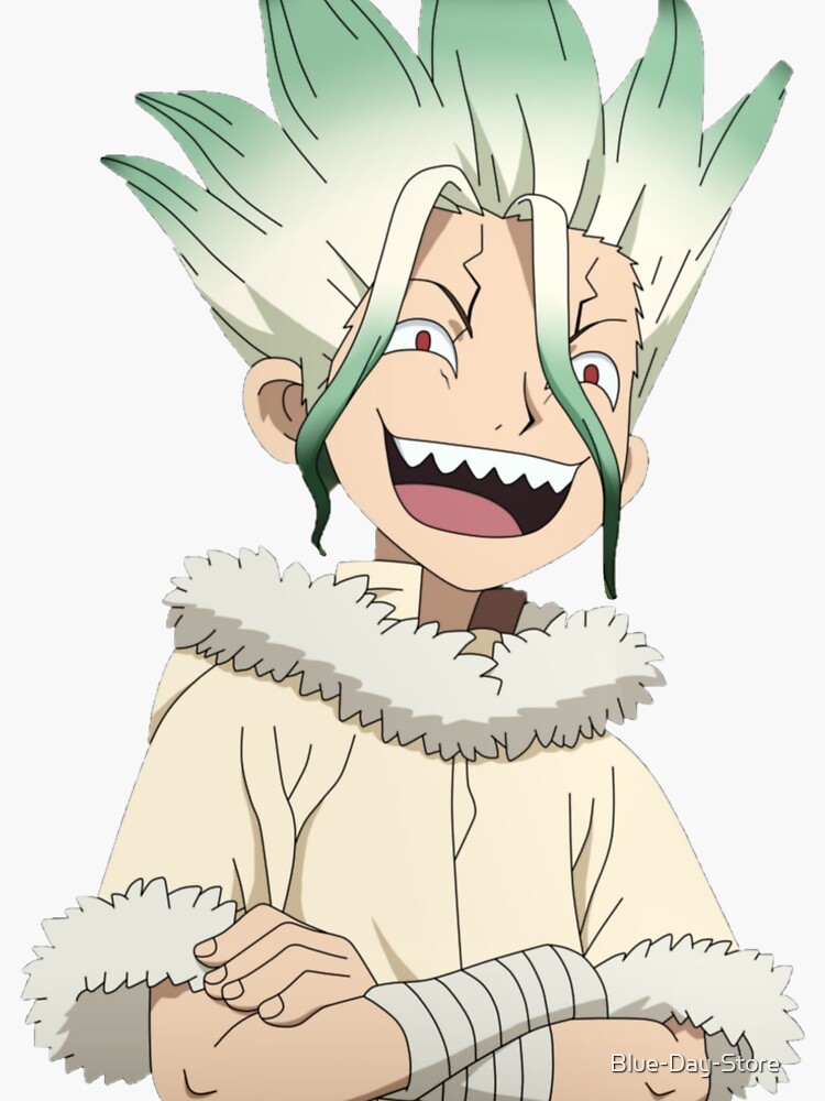 "Senku; Dr Stone" Sticker for Sale by Blue-Day-Store | Redbubble