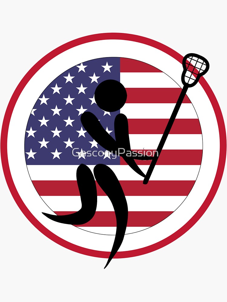 "Lacrosse USA American Flag" Sticker for Sale by GasconyPassion | Redbubble