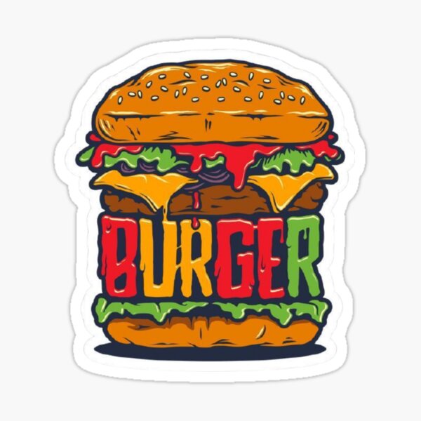 "Fast food design, burgers " Sticker for Sale by Aboudkhader0 | Redbubble