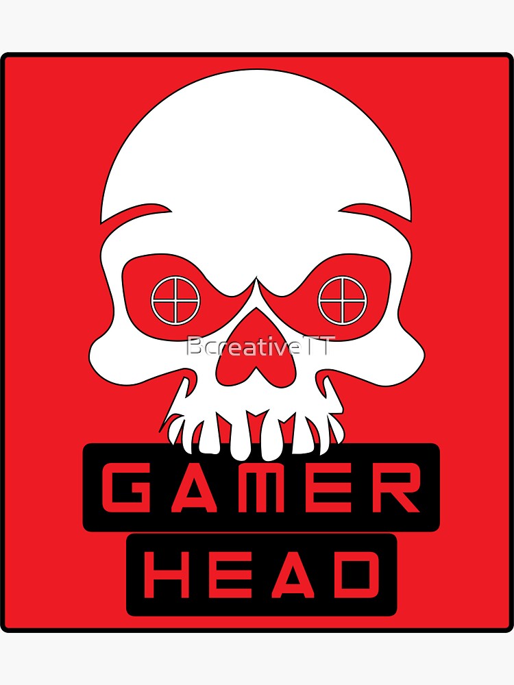 "Gamer Head" Sticker for Sale by BcreativeTT | Redbubble