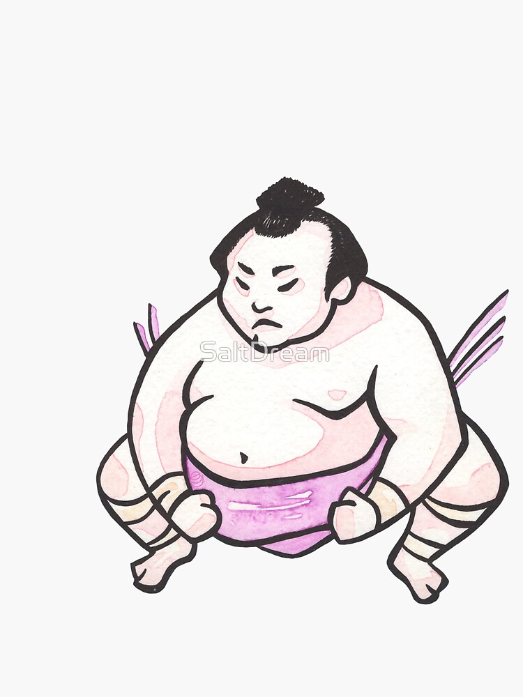"Chibi Sumo - Takarafuji" Sticker for Sale by SaltDream | Redbubble