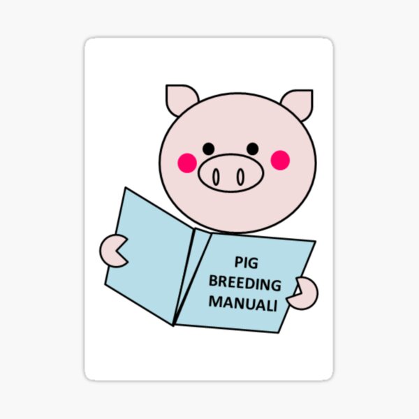 "PIG BREEDING MANUAL" Sticker by muluo | Redbubble