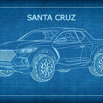 "Hyundai Santa Cruz Pickup Truck Blueprint" Art Print for Sale by Navin ...