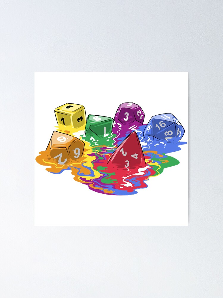 "Melting Dice" Poster for Sale by AnthonyShields | Redbubble