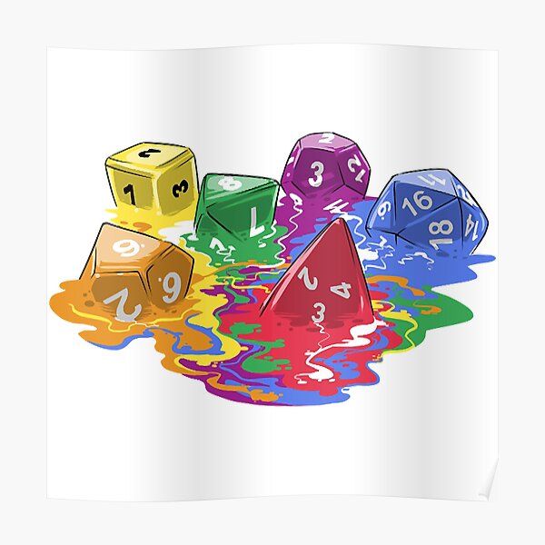 "Melting Dice" Poster for Sale by AnthonyShields | Redbubble