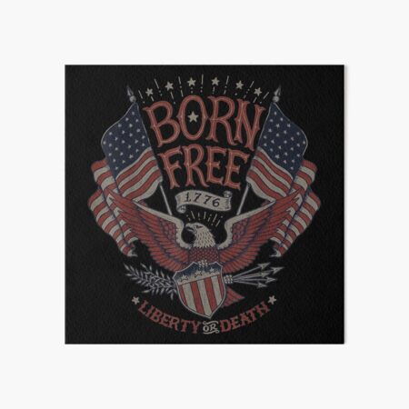"Vintage Born Free Eagle American Flag 1776 4th of" Art Board Print by ...