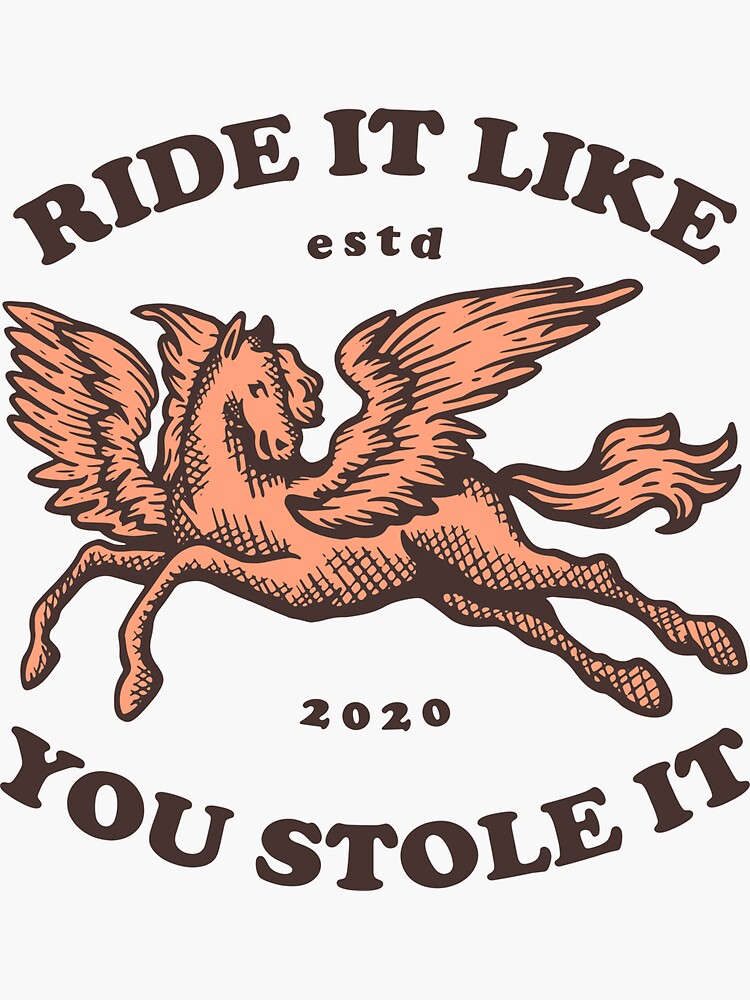 "Ride It Like Estd 2020 You Stole It" Sticker for Sale by ...