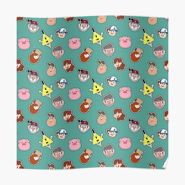 "Gravity Falls Chibi Tiles" Poster by piearty | Redbubble