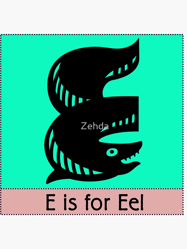 "Eel Animal Alphabet" Sticker for Sale by Zehda | Redbubble