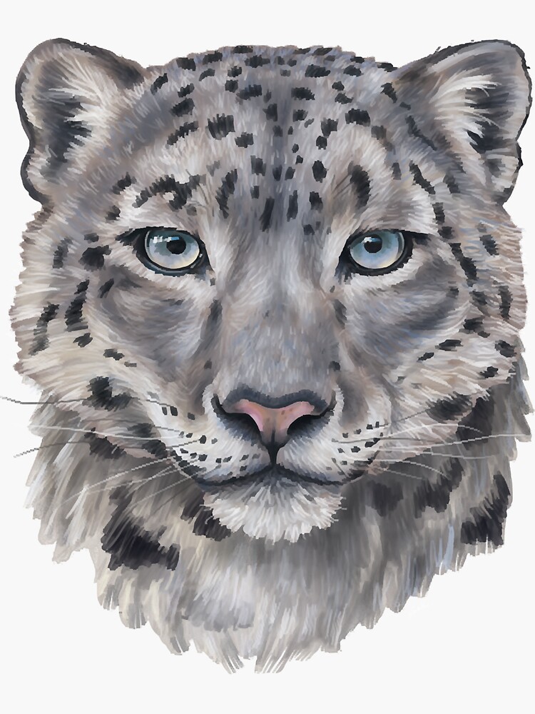 "Snow Leopard " Sticker for Sale by nueltieger | Redbubble