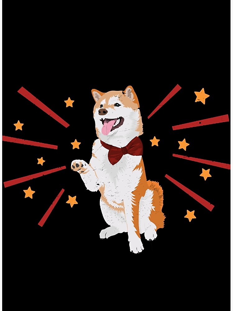 "Ta~Da Funny Akita Inu Dog with Distressed TaDa Akita Paw Up " Poster ...
