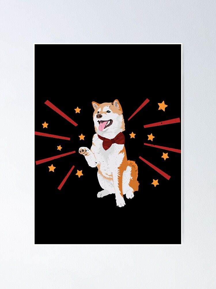 "Ta~Da Funny Akita Inu Dog with Distressed TaDa Akita Paw Up " Poster ...