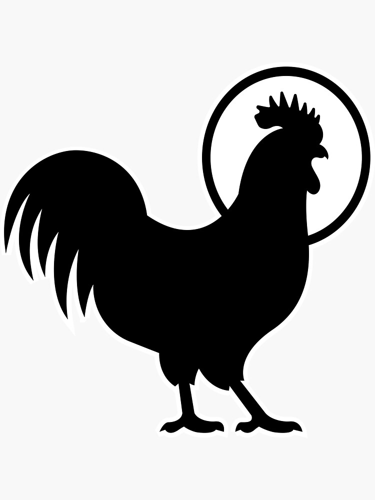 "Cute Outer Rim Astronaut Space Rooster Chicken Design" Sticker for ...