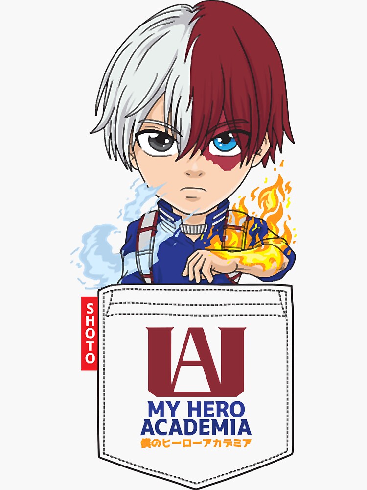 "Shoto Todoroki Pocket Chibi " Sticker for Sale by nueltieger | Redbubble
