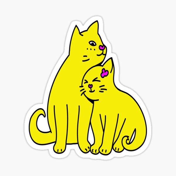 "Cat Couple" Sticker for Sale by penci | Redbubble