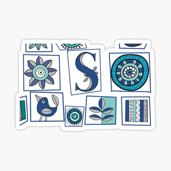 "letter S " Sticker for Sale by huesofsan | Redbubble