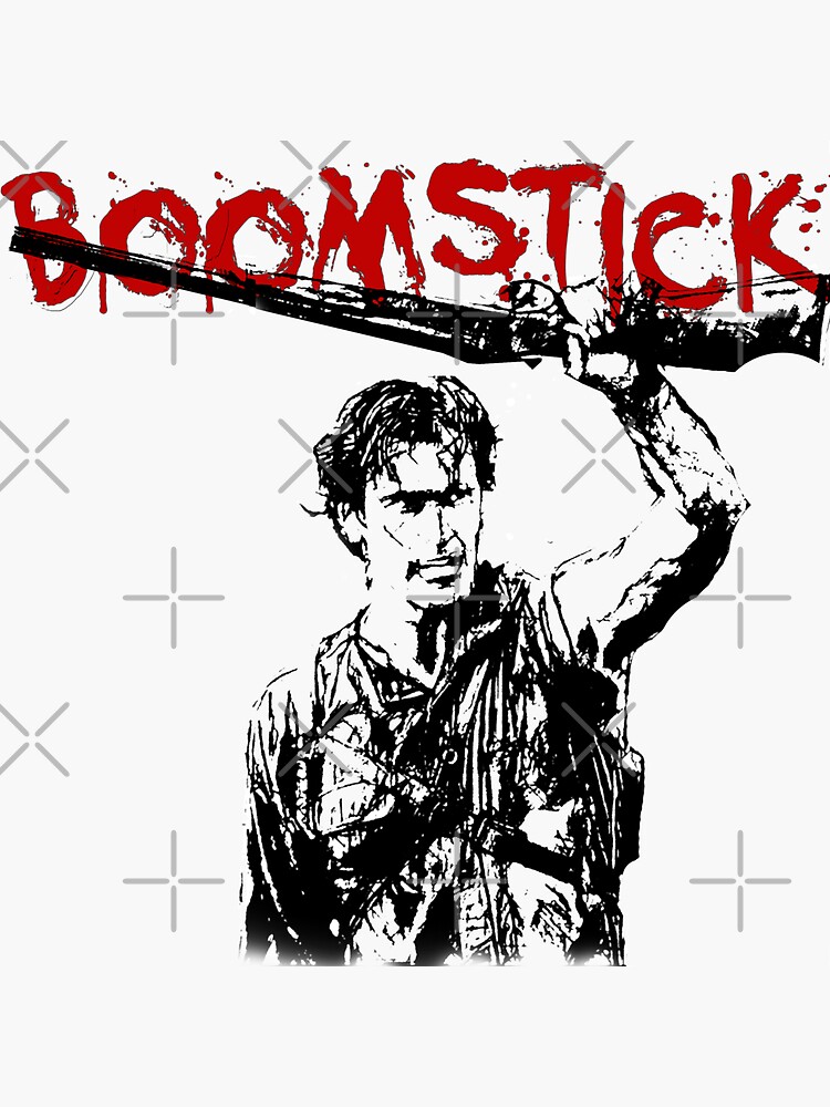 "boomstick- evil dead" Sticker for Sale by JTK667 | Redbubble