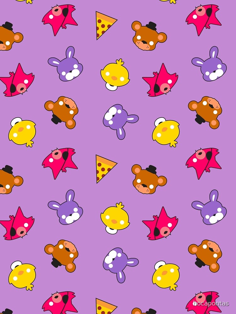 "FNAF // Freddy's Faces Pattern Cute Kawaii Chibi for kids" A-Line ...