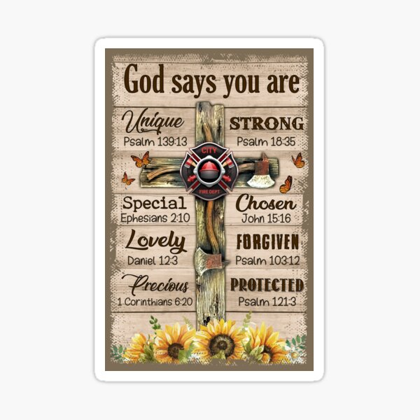"Jesus Cross Firefighter Poster, Christian Firefighter, Bible Verse Art ...