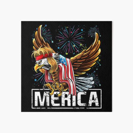 "Merica Bald Eagle Mullet 4th of July American Flag" Art Board Print by ...