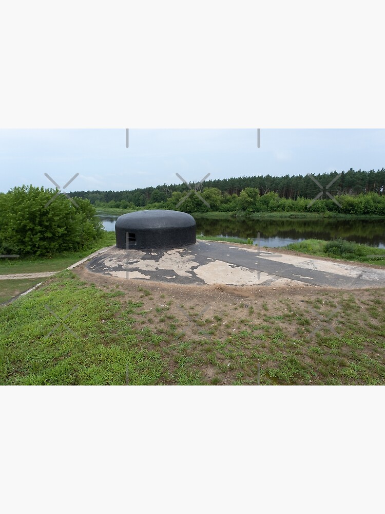 "Polish defense line on the Narew river (Nowogrod). Metal turret on a ...