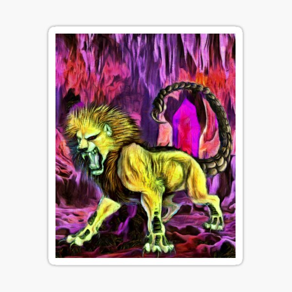 "Manticore Essential Art" Sticker for Sale by HorrorsShop | Redbubble