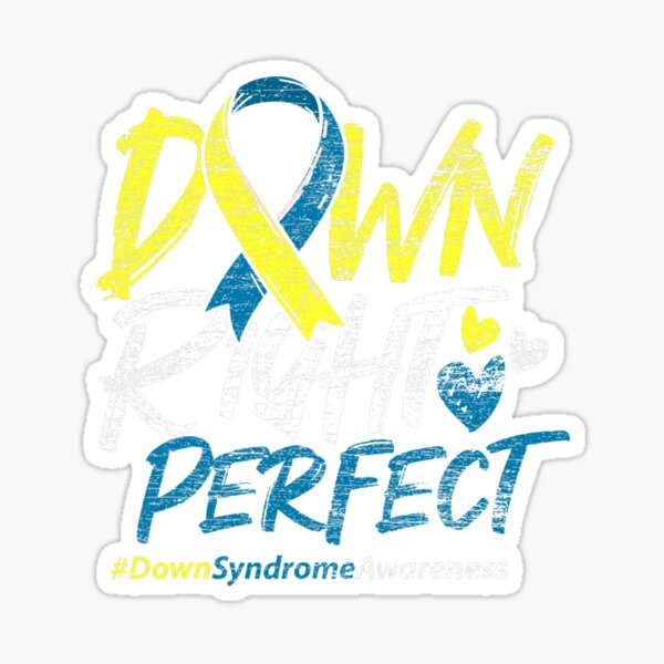 "Trisomy 21 Blue Yellow Ribbon Awareness Down Syndrome T Shirt" Sticker ...