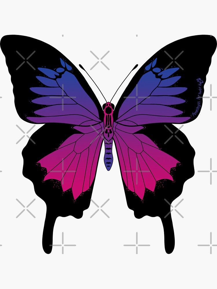 "Subtle Bisexual Pride Swallowtail Butterfly" Sticker for Sale by ...