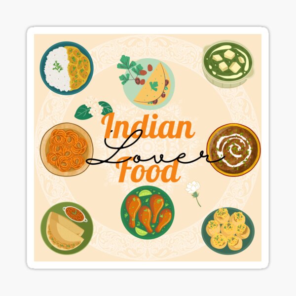 "Indian Food" Sticker for Sale by Alvys-corner | Redbubble