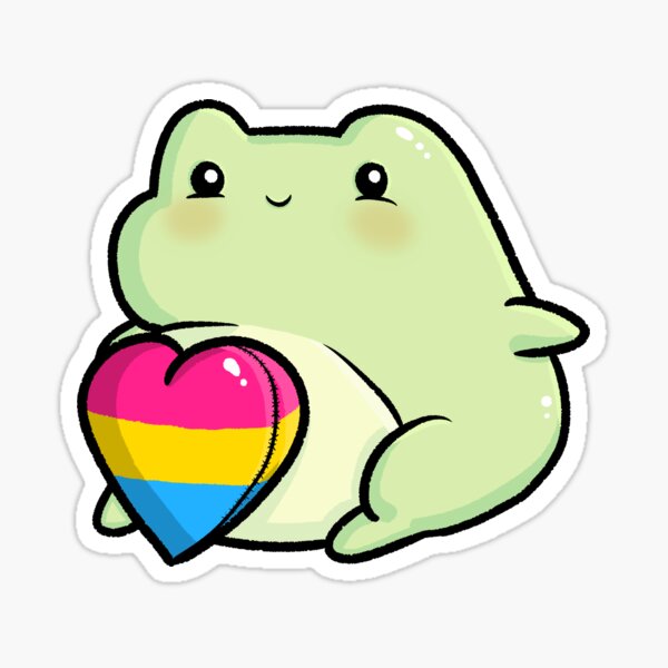 "Cute frog pansexual heart flag LGBTQ kawaii" Sticker for Sale by Nyn4 ...