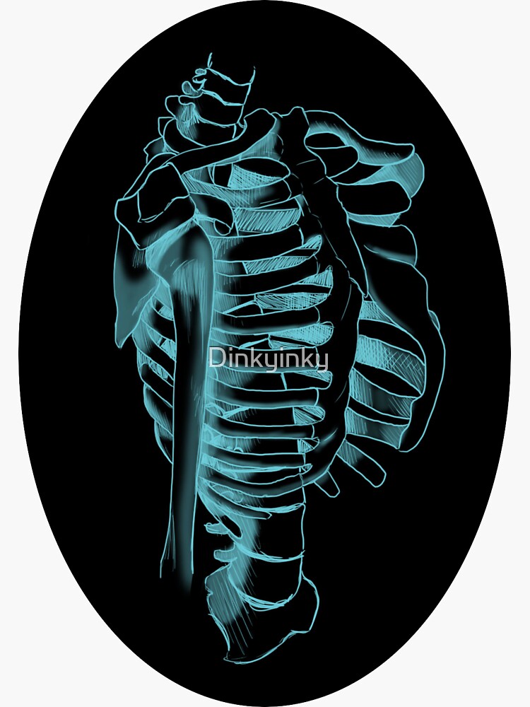 "Inverted Ribs" Sticker for Sale by Dinkyinky | Redbubble