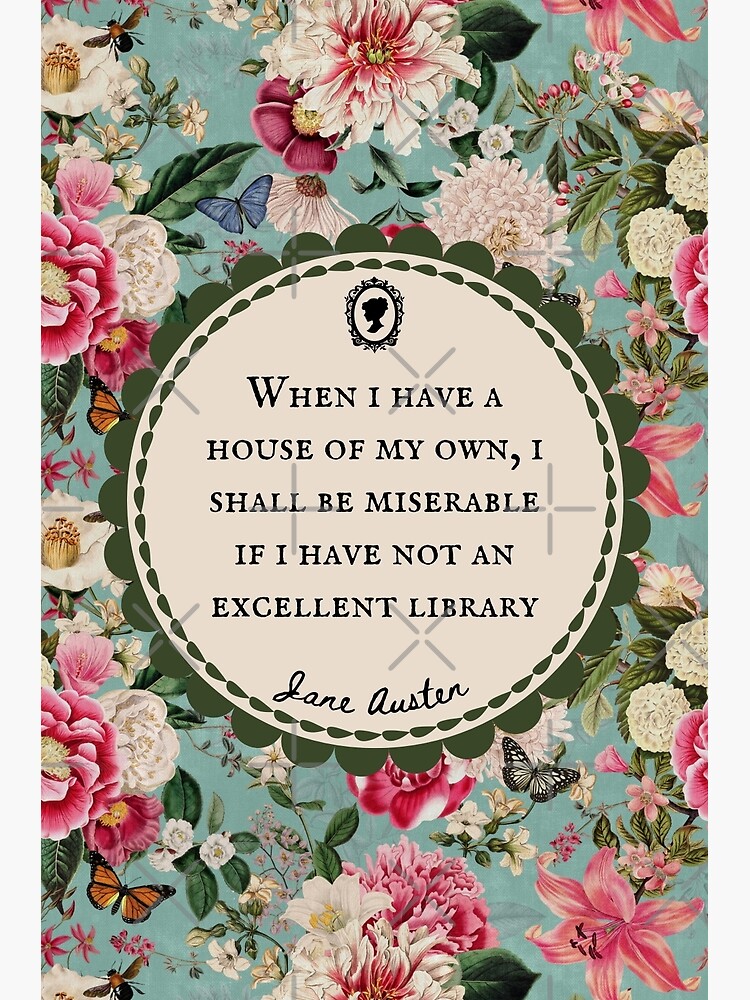 "Jane Austen Library Quote, Literary, Bookish, Book Lover, Vintage ...
