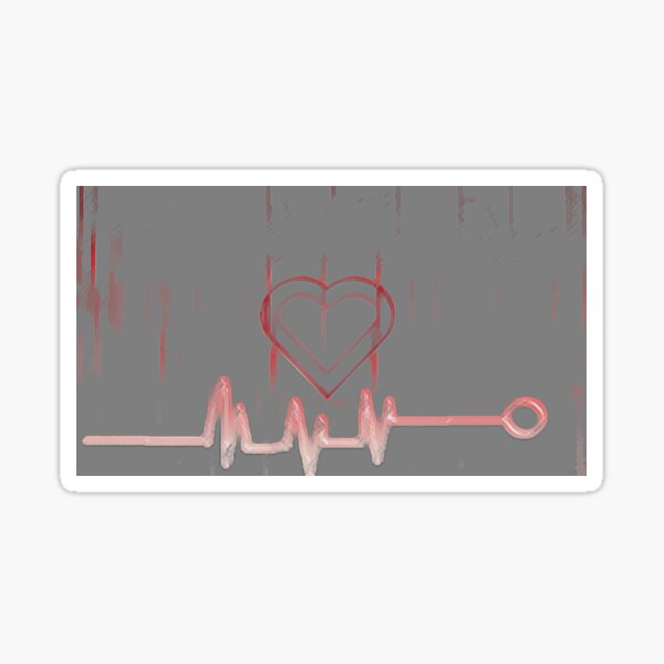 "heart beat" Sticker by Bahamut0Force | Redbubble