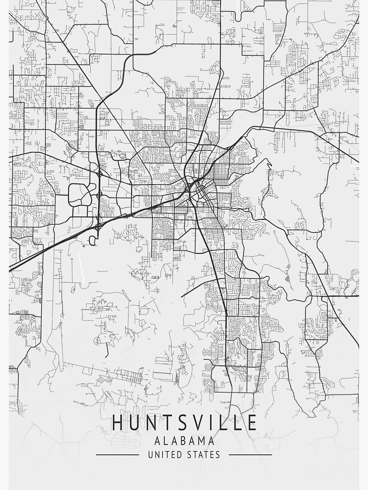 "Huntsville - Alabama - US Gray City Map" Sticker for Sale by ...