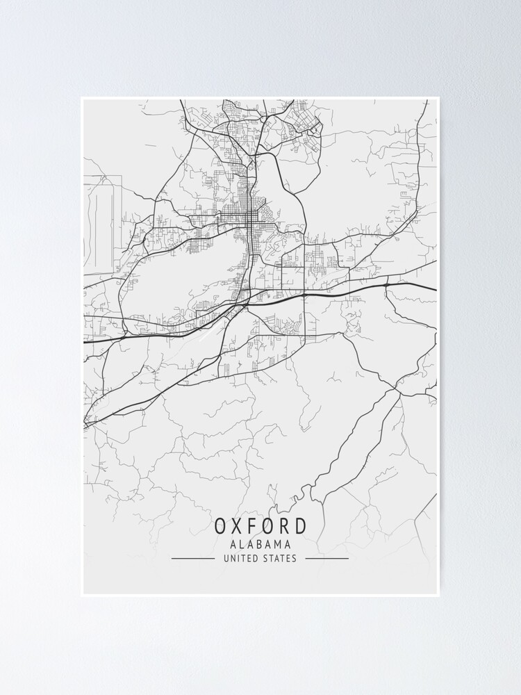 Póster «Oxford - Alabama - US Gray City Map» de ctmapprint | Redbubble