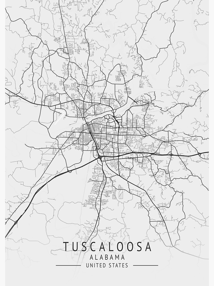 "Tuscaloosa - Alabama - US Gray City Map" Sticker for Sale by ...
