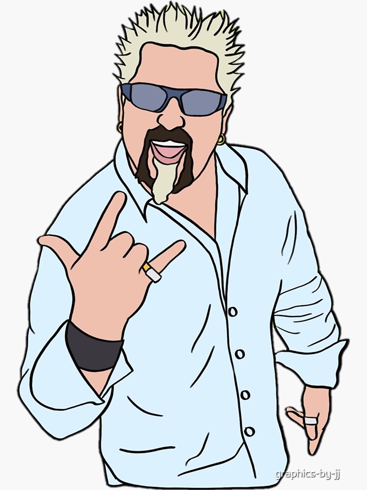 "Guy Fieri Drawing" Sticker for Sale by graphics-by-jj | Redbubble