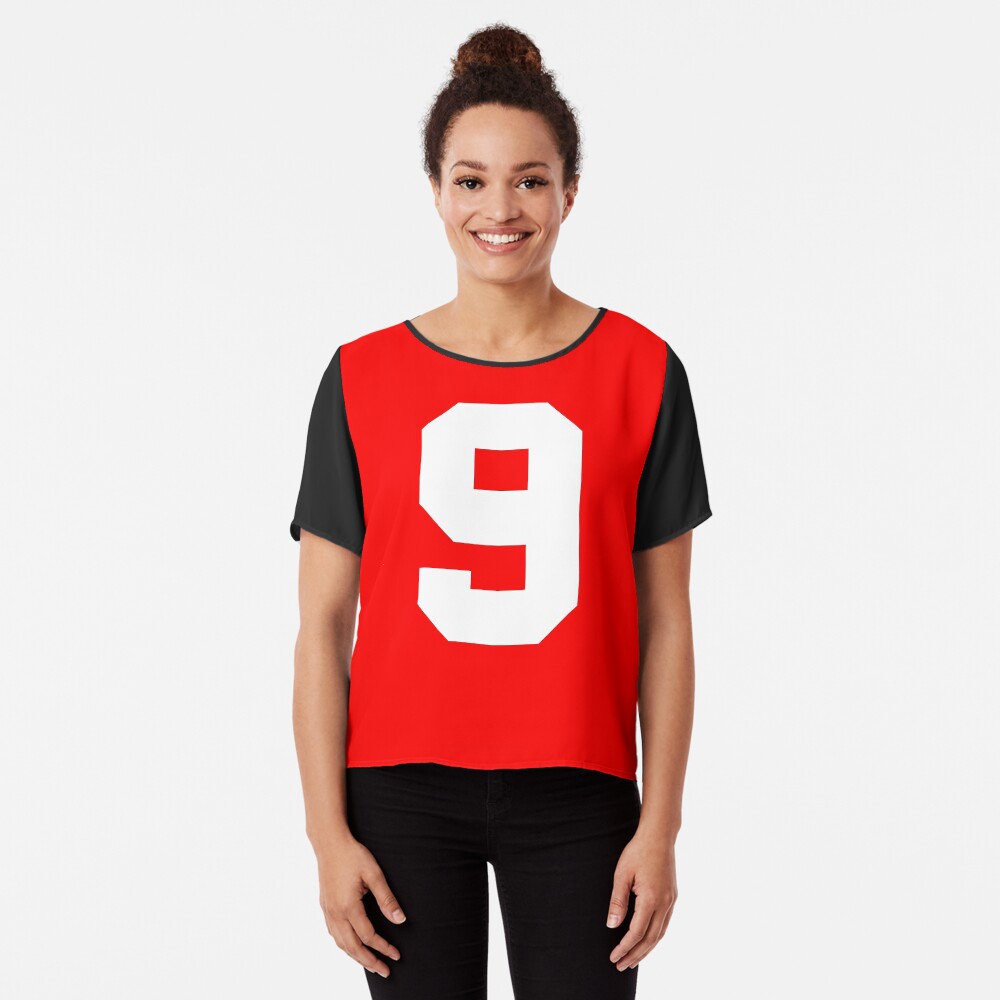 "Number 9 Sports Red" Sticker for Sale by Shariss | Redbubble