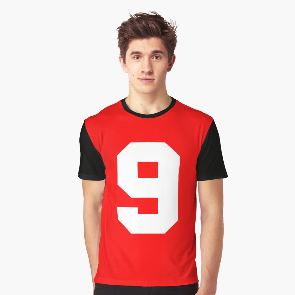 "Number 9 Sports Red" Sticker for Sale by Shariss | Redbubble