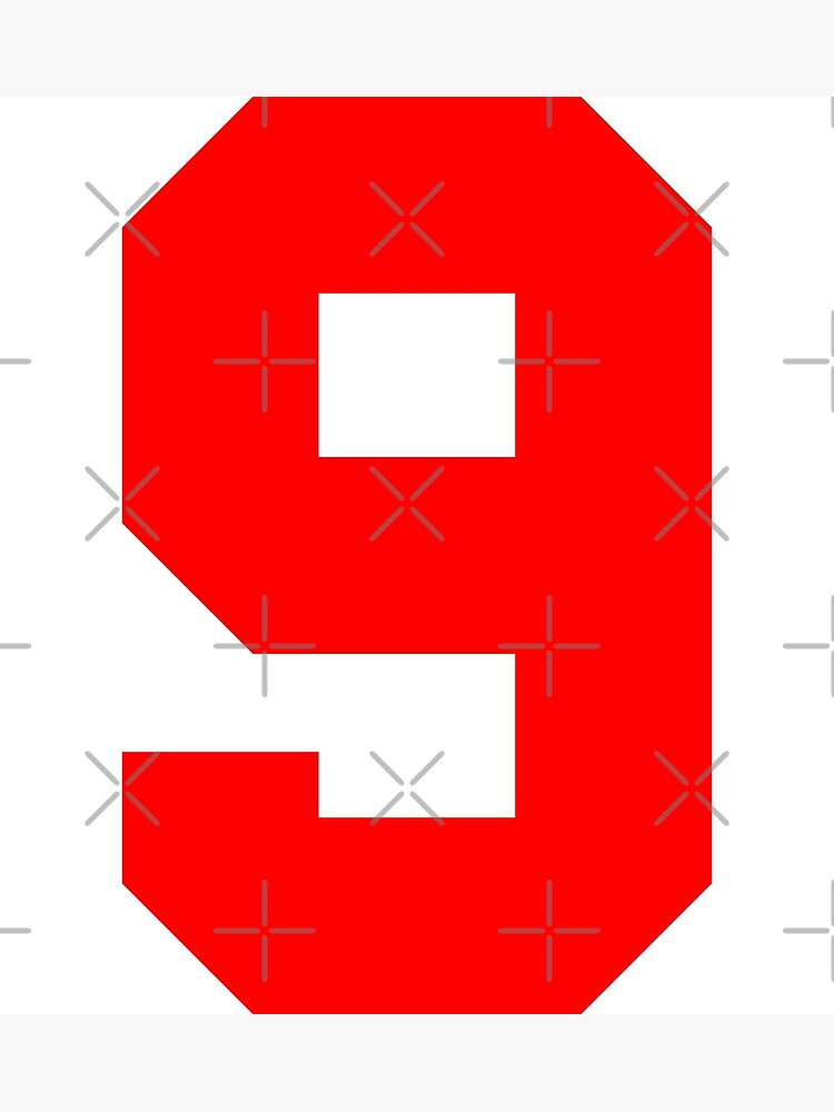 "Number 9 Sports Red" Poster by Shariss | Redbubble