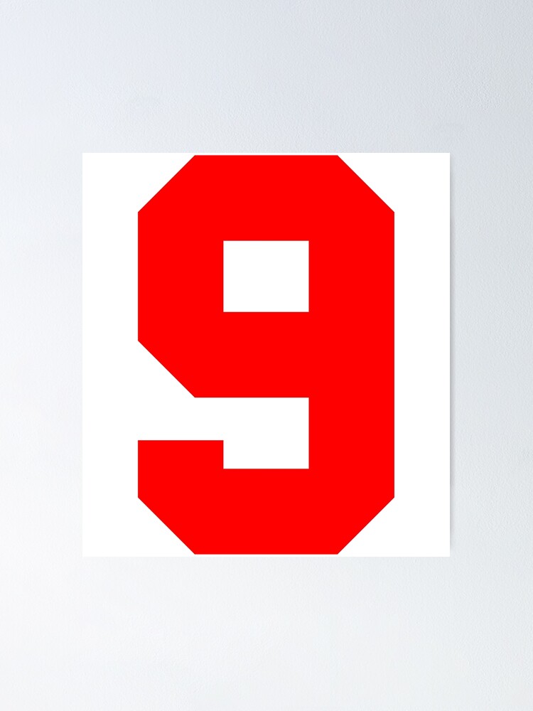 "Number 9 Sports Red" Poster by Shariss | Redbubble