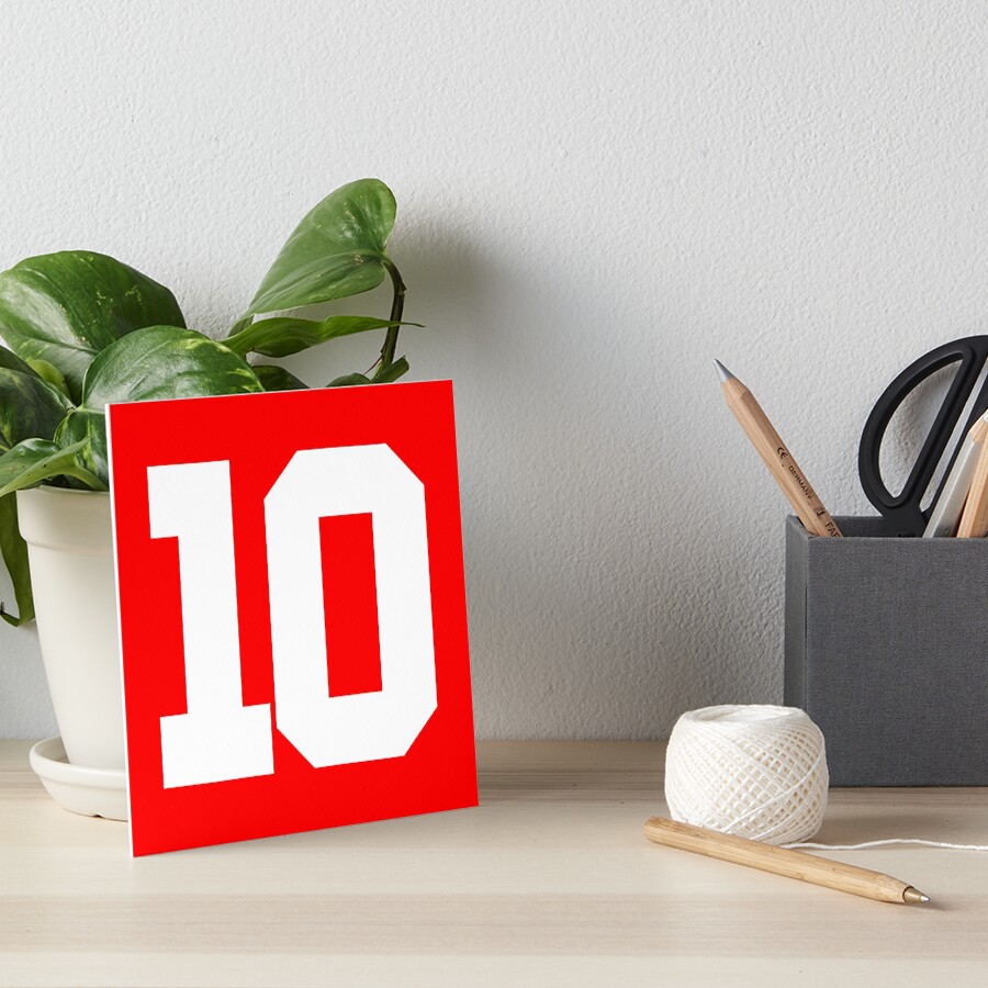 "Number 10 Sports Red" Sticker for Sale by Shariss | Redbubble