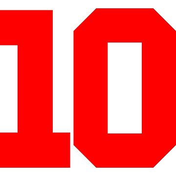 "Number 10 Sports Red" Sticker for Sale by Shariss | Redbubble