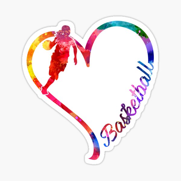 "Basketball heart" Sticker for Sale by CactusDesigns68 | Redbubble