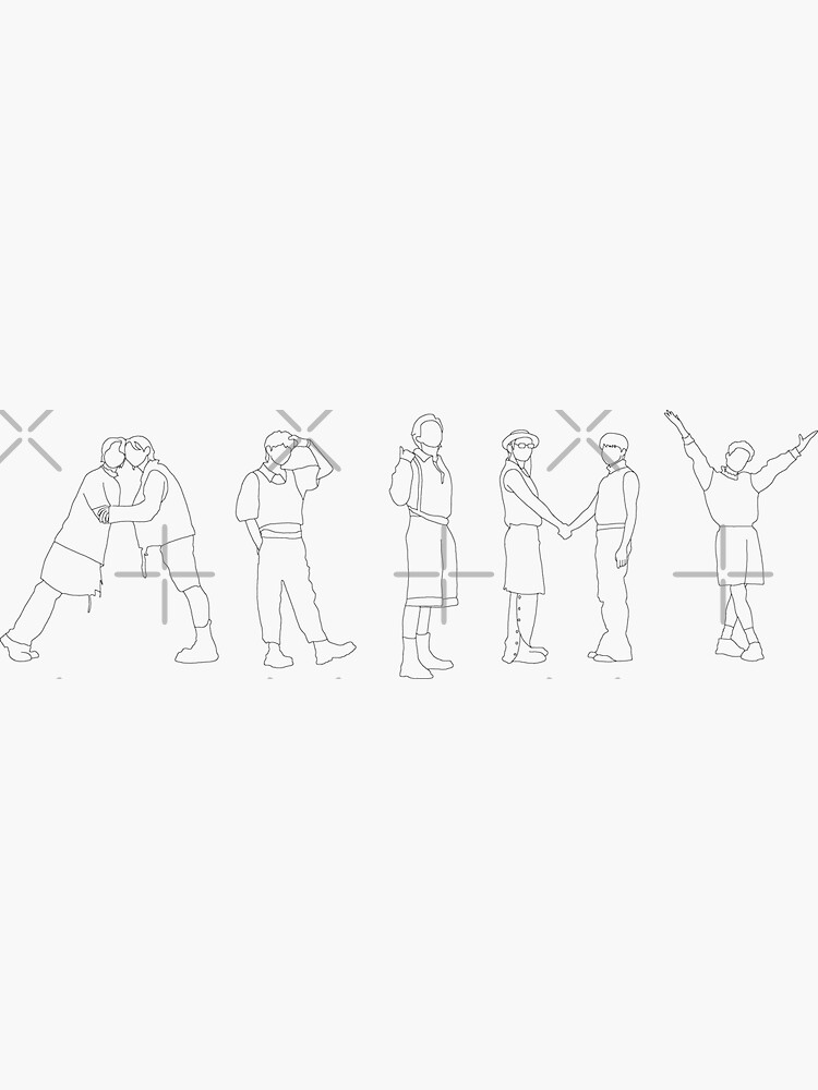 "Butter ARMY line art, Permission to dance" Sticker for Sale by ...