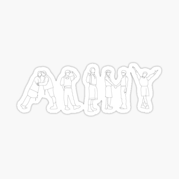 "Butter ARMY line art, Permission to dance" Sticker for Sale by ...