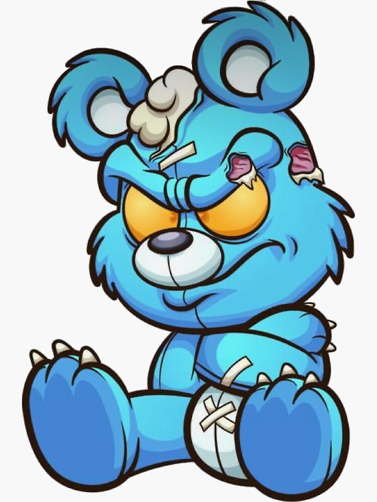 "Bad teddy bear " Sticker for Sale by MadTripStudio | Redbubble
