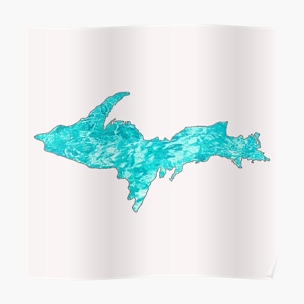 "Upper Peninsula of Michigan Water Logo" Poster by USAMeetsItaly | Redbubble