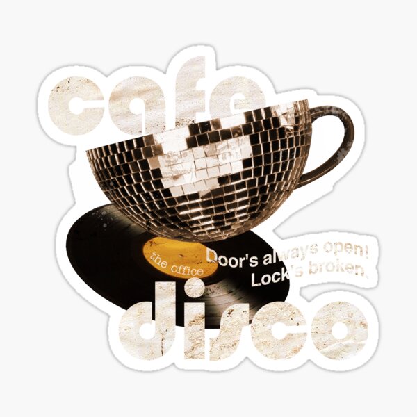 "Cafe disco /the office" Sticker for Sale by alexiadigital | Redbubble