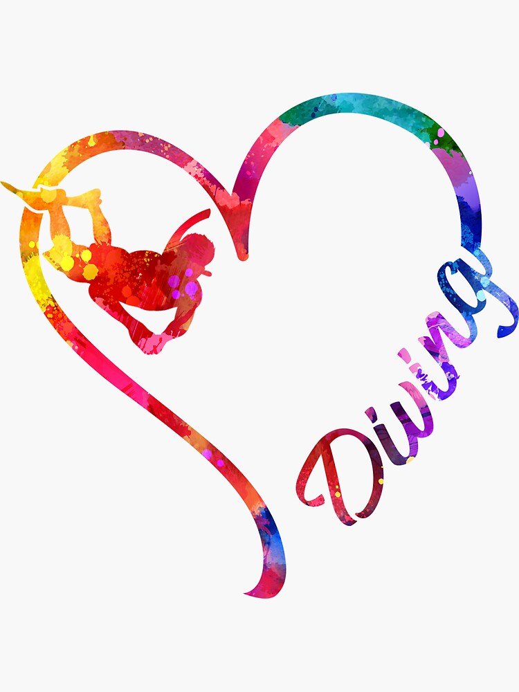 "Diving heart" Sticker for Sale by CactusDesigns68 | Redbubble